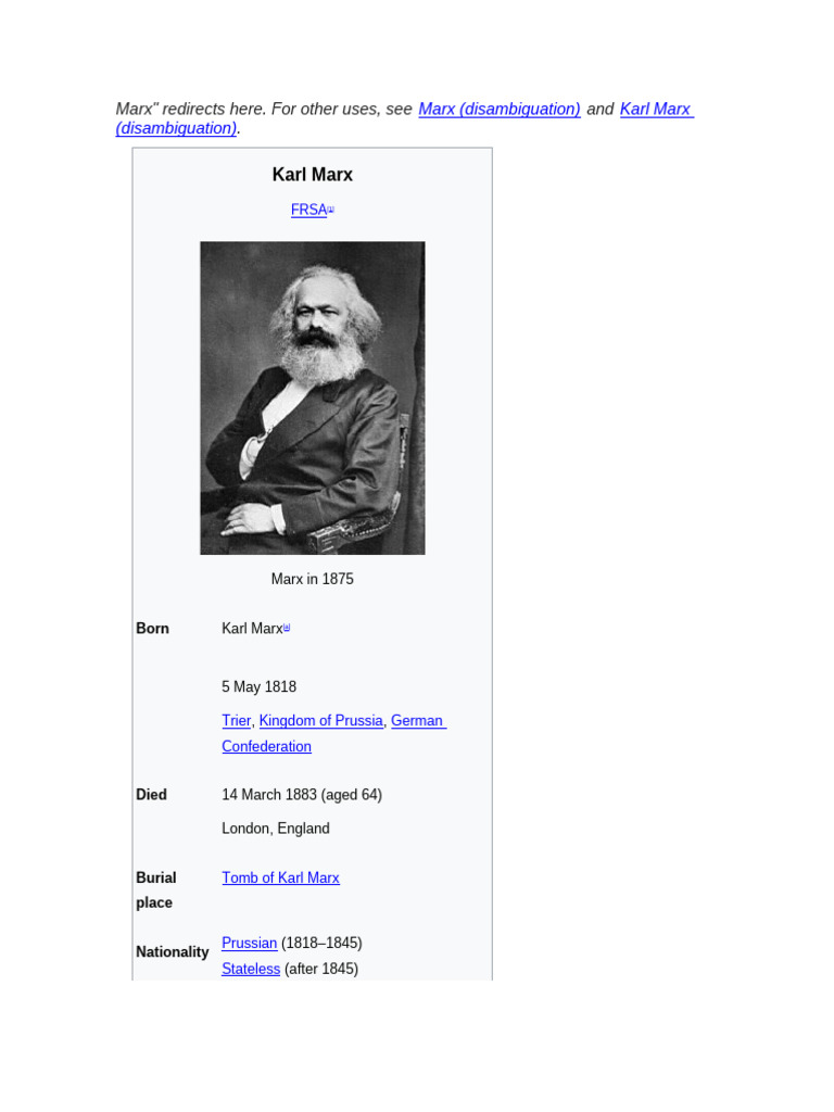 Karl Marx: Life and Philosophical Impact | PDF | Karl Marx | Marxism