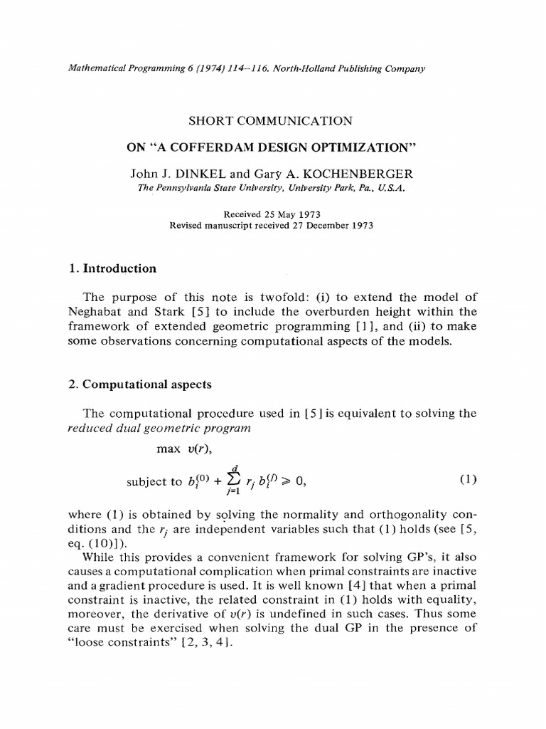 On A Cofferdam Design Optimization | PDF | Mathematical Optimization | Algorithms And Data ...