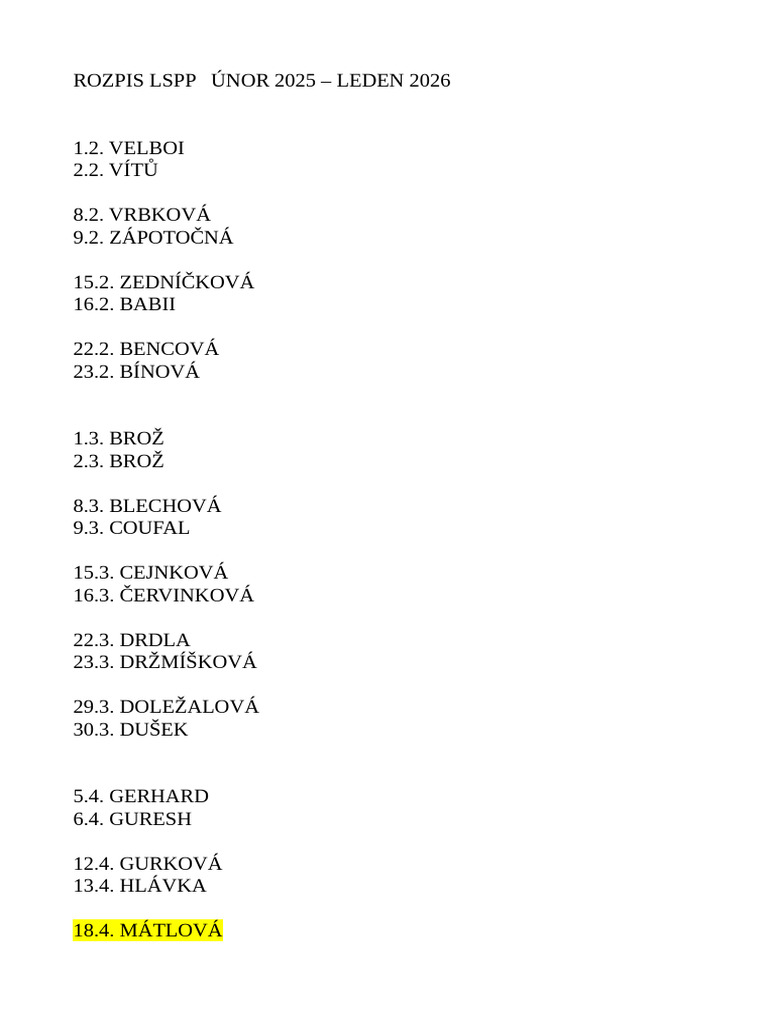 LSPP 2025 1. Verze | PDF