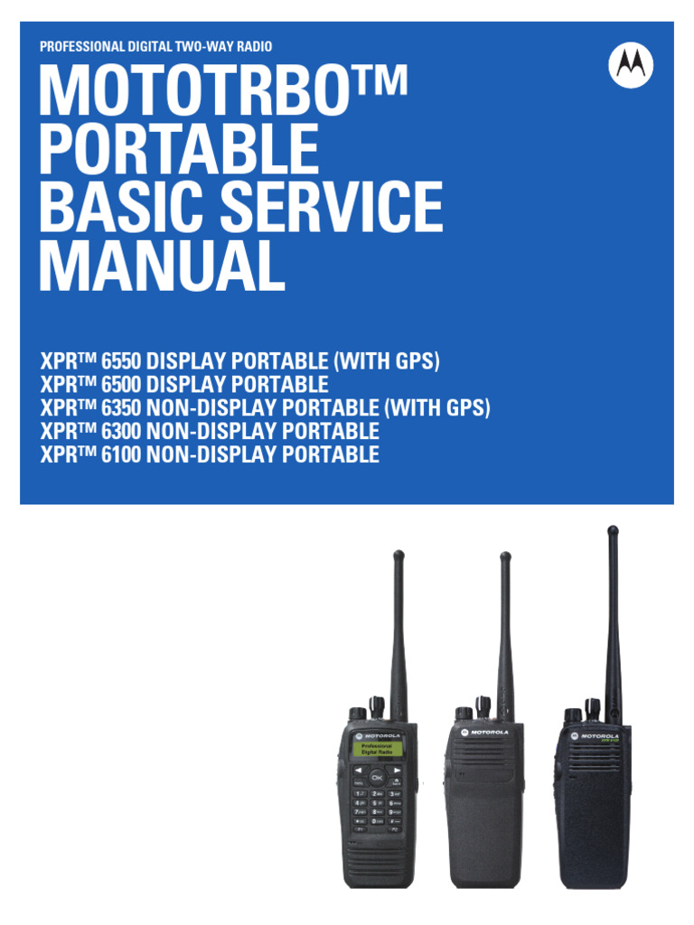 Xpr6000 Service Manual Vandu BSM 6880309t30 e Mototrbo | PDF ...