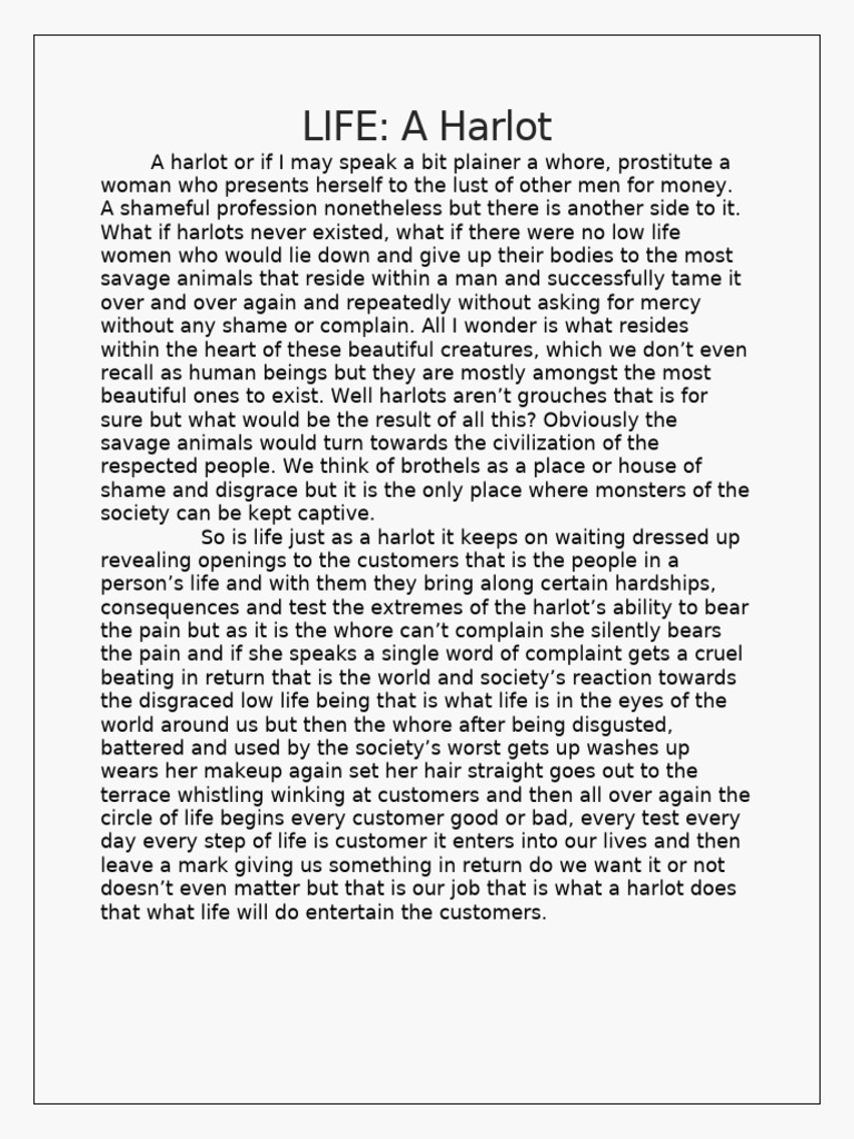 Life as a Harlot: A Reflection | PDF