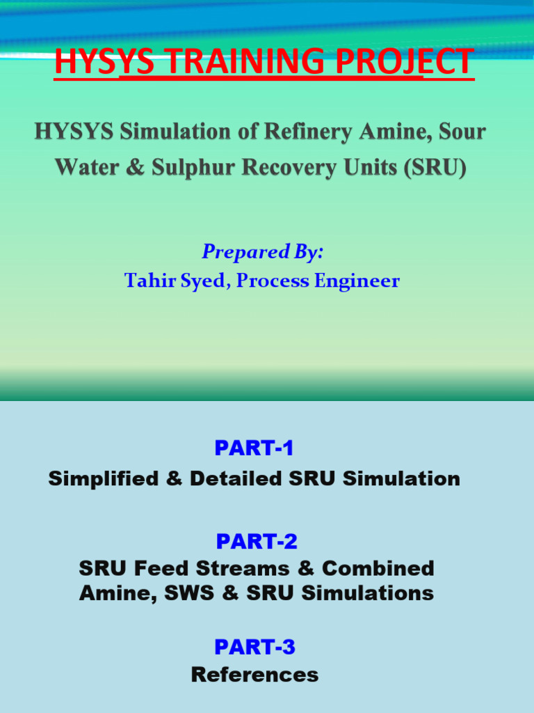 Sulphur Recovery Unit - (Refinery - Gas Plant) | PDF | Process ...