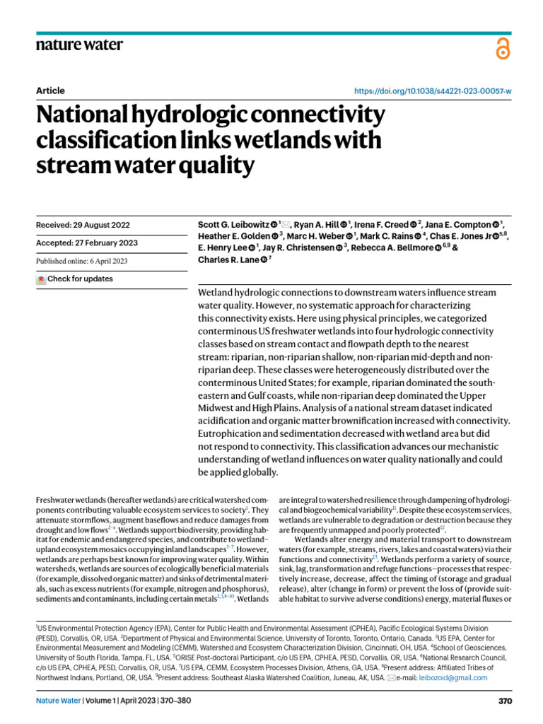 Artigo NATURE Da Imagem Legal | PDF | Wetland | Drainage Basin