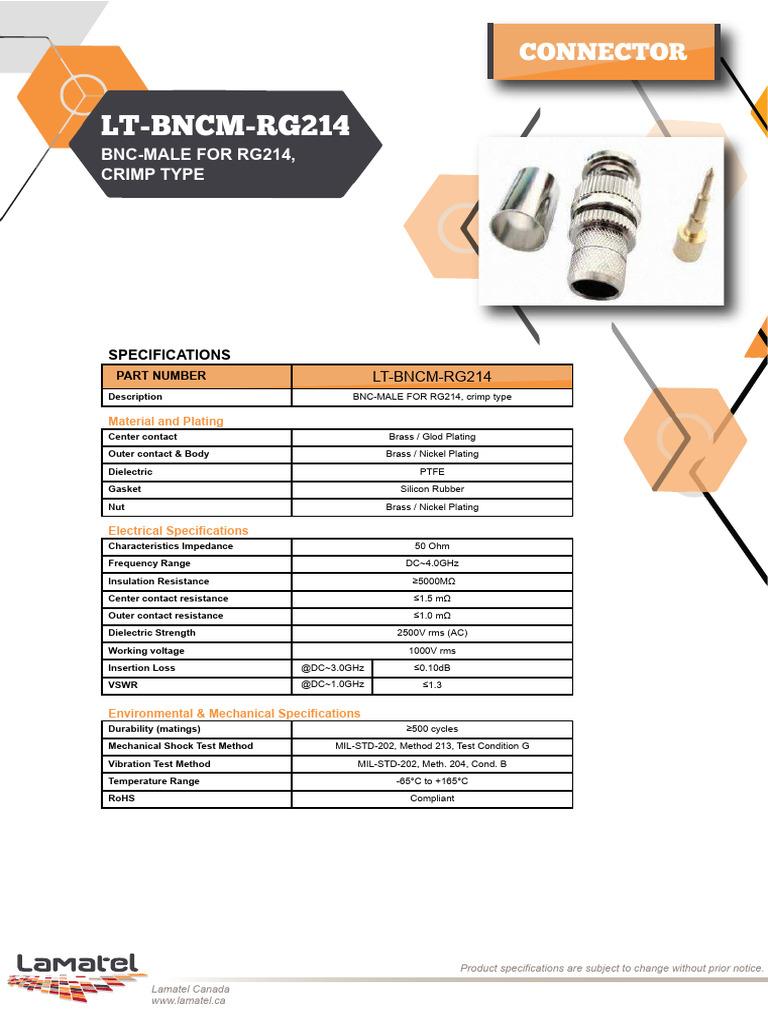 LT-BNCM-RG214 | PDF