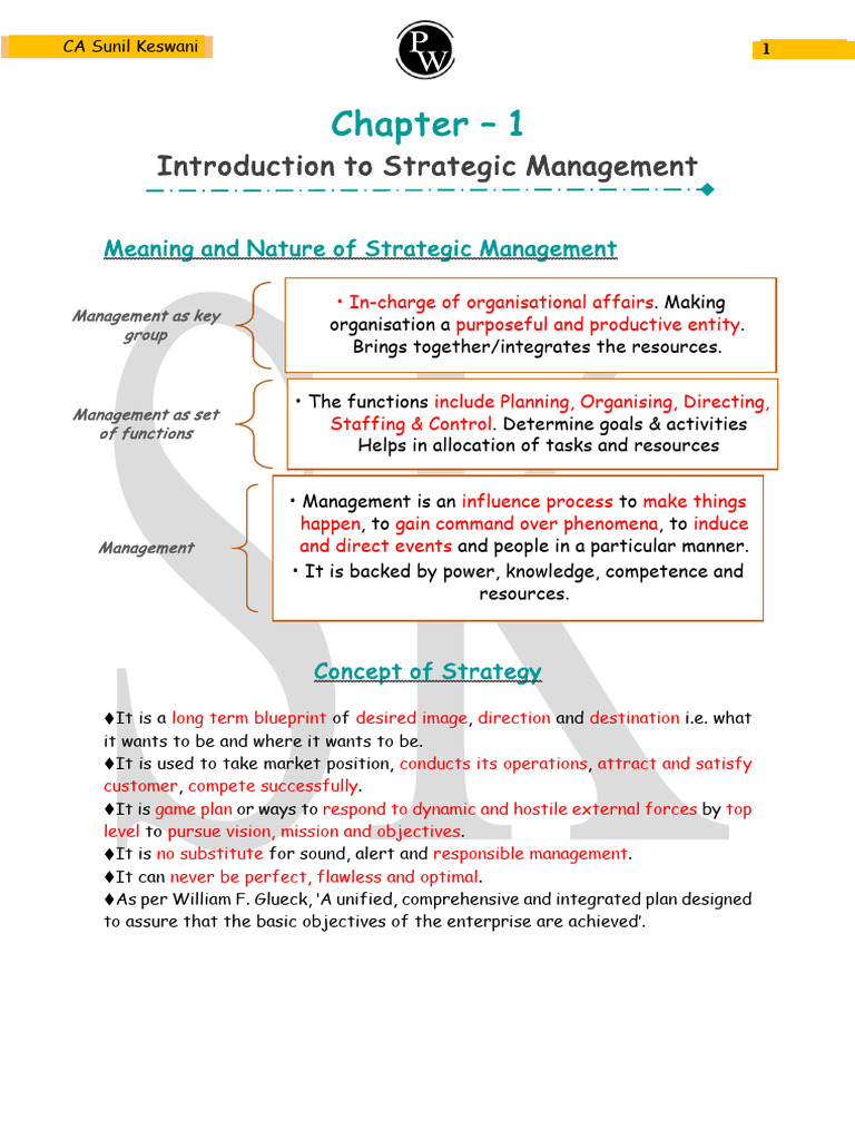 Chapter - 1 - Merged | PDF | Strategic Management | Goal