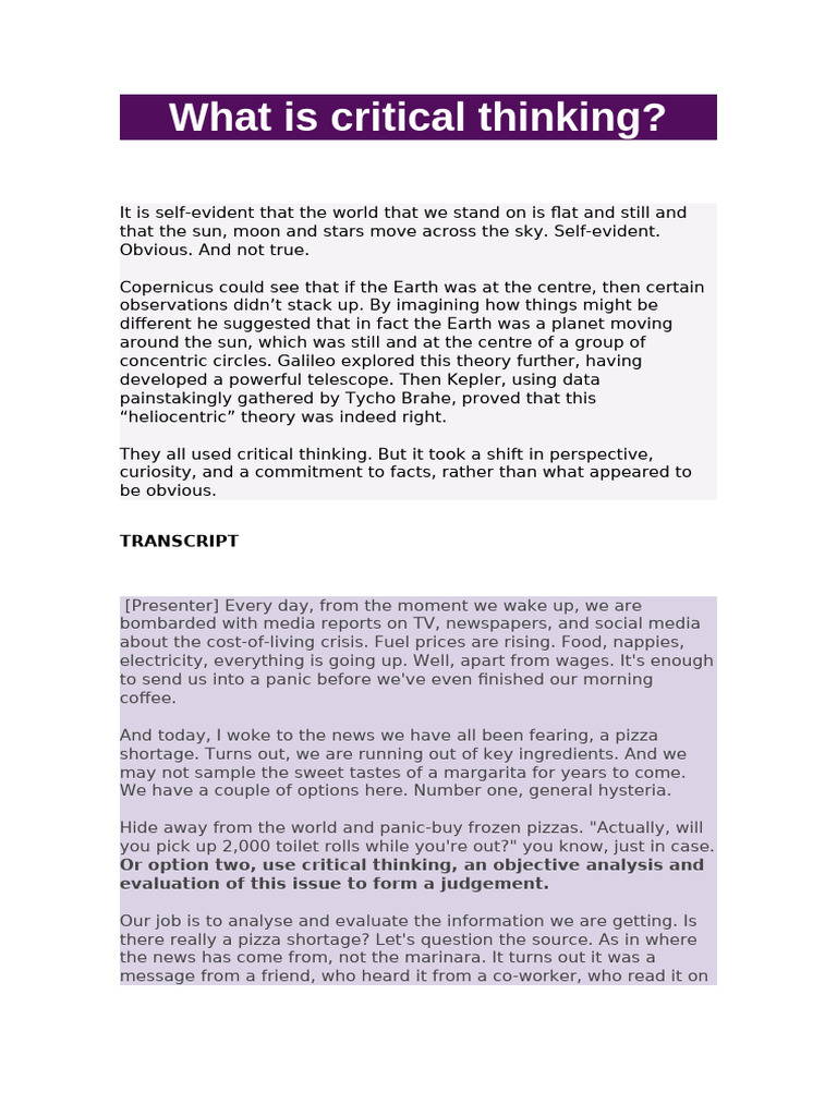 What Is Critical Thinking | PDF | Bias | Thought