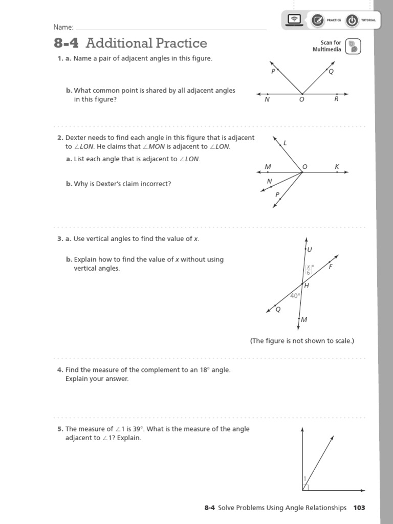 08_04 Practice Sheet | PDF | Angle