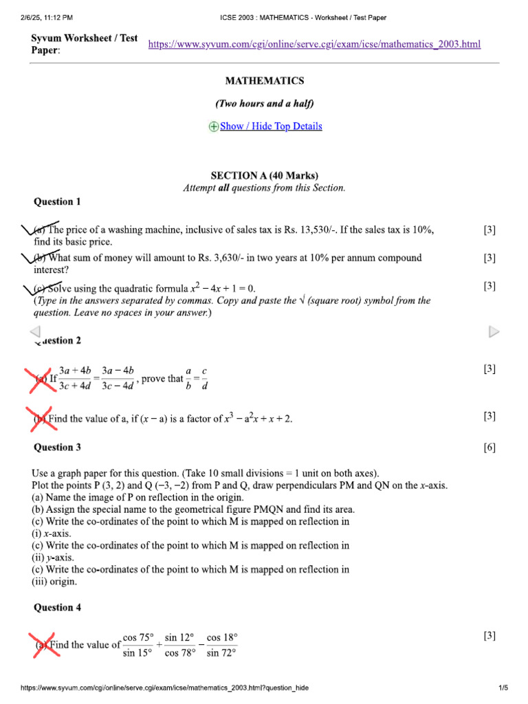 Maths Pyq's | PDF