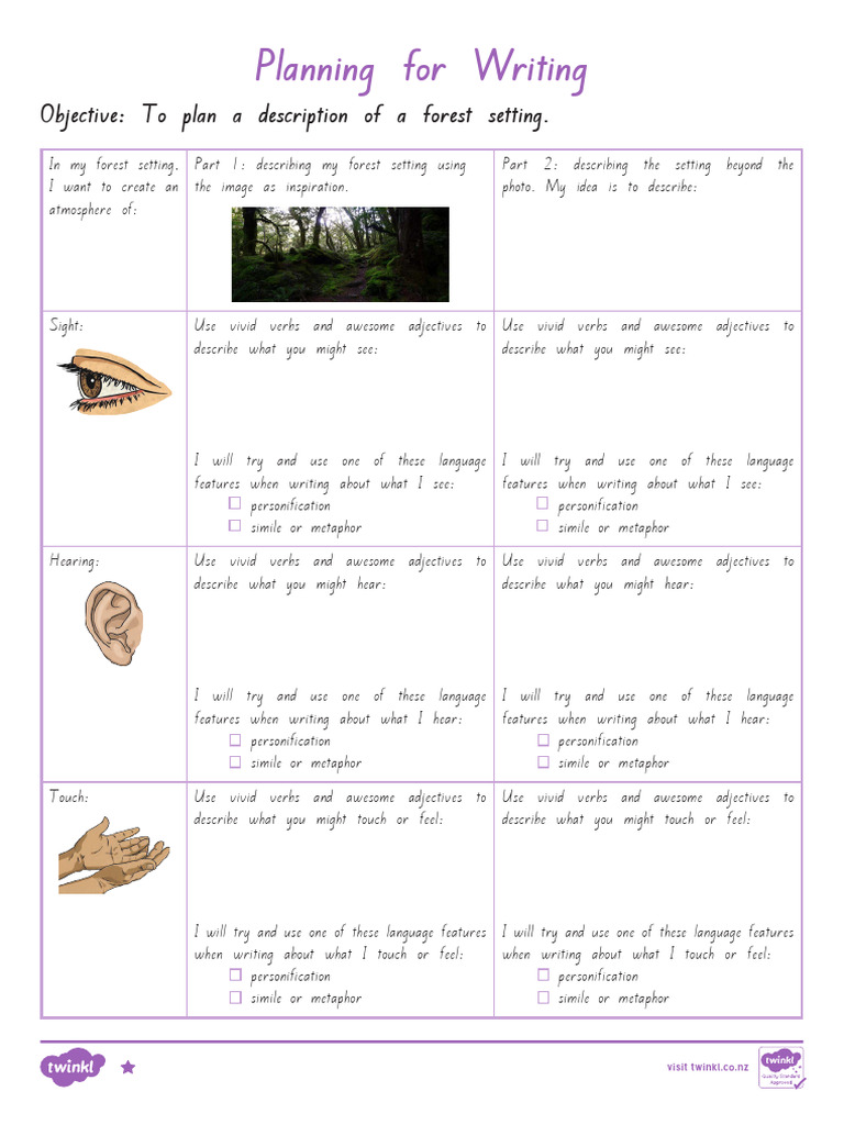 Planning For Writing - Differentiated Activtiy Sheets | PDF | Semantic ...