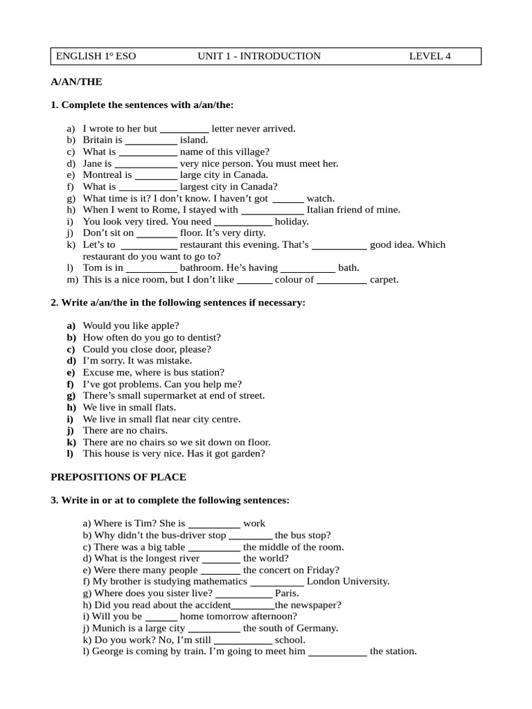 Unit 1 - Class Activities - Level 4 | PDF | Linguistic Morphology | Linguistics