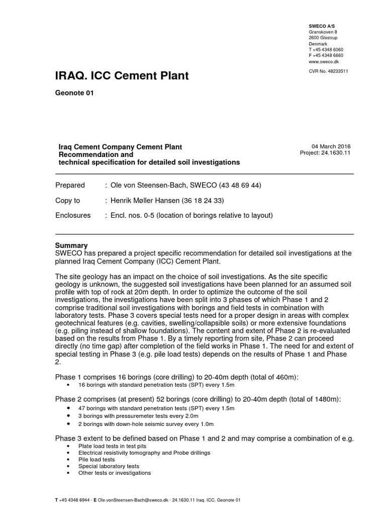 23.1 - Geonote & Bore Hole Description 24.1630.11 Iraq. ICC Geonote 01 - Complete | PDF ...