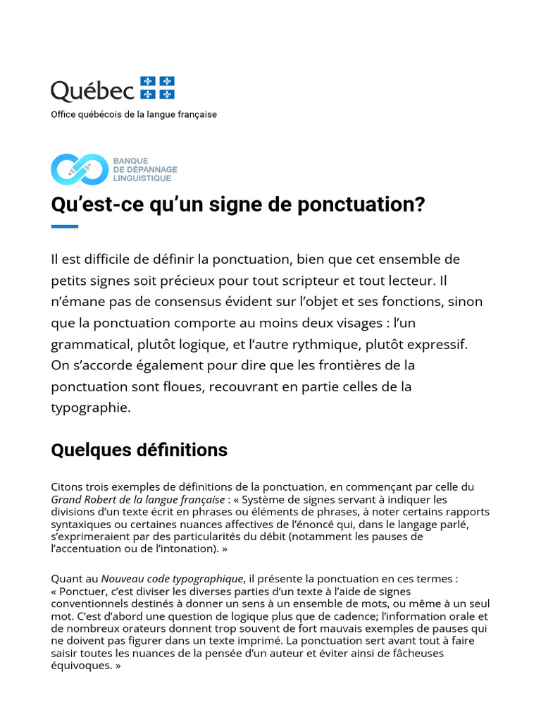 Classification des signes de ponctuation | PDF | Ponctuation | Phrase