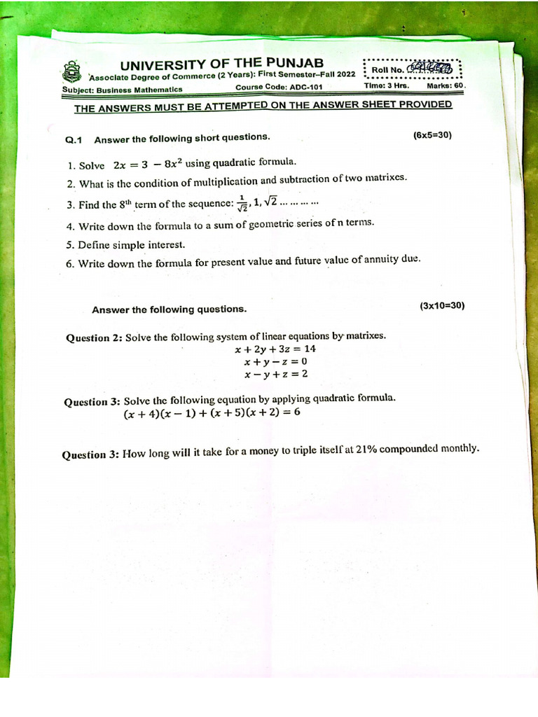 1st Sem ADC Past Papers - 250215 - 002453 | PDF