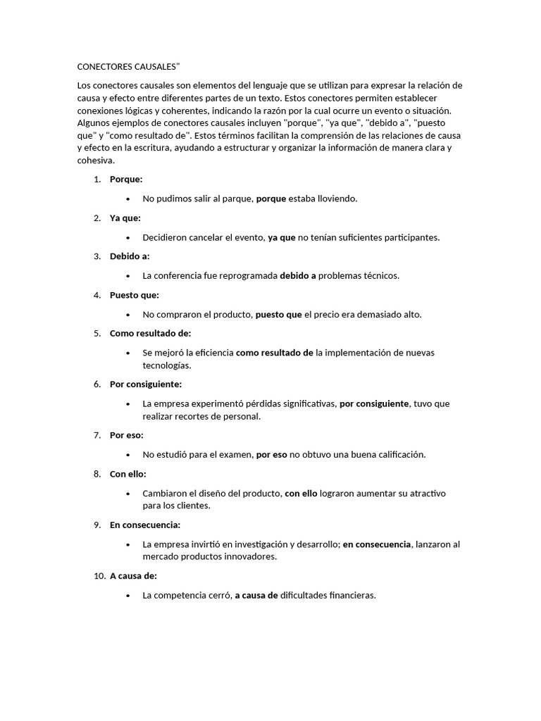 Conectores Causales | PDF | Causalidad | La contaminación del aire