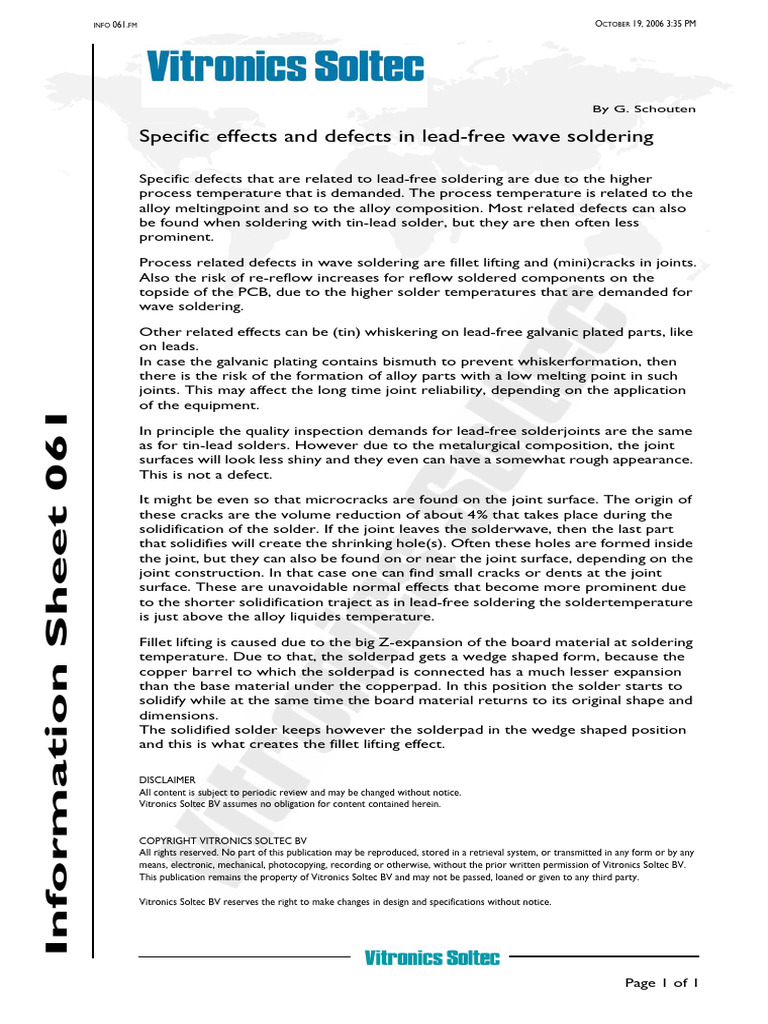 Effects and Defects in Lead Free Wave Soldering | PDF | Soldering | Solder