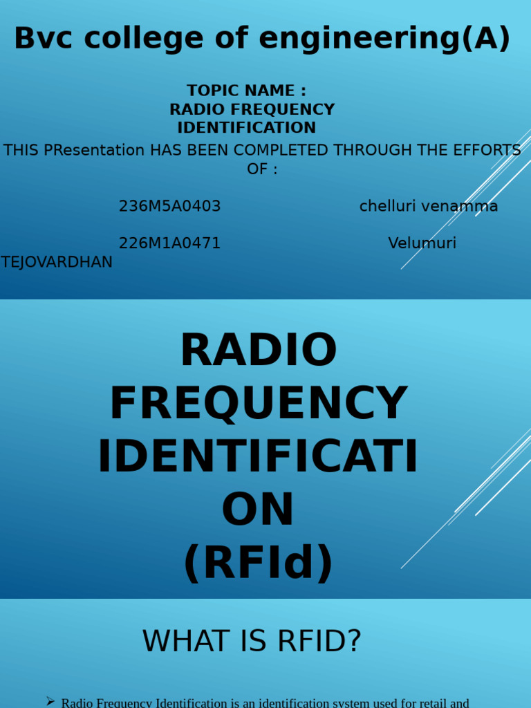 rfid | PDF | Radio Frequency Identification | High Frequency