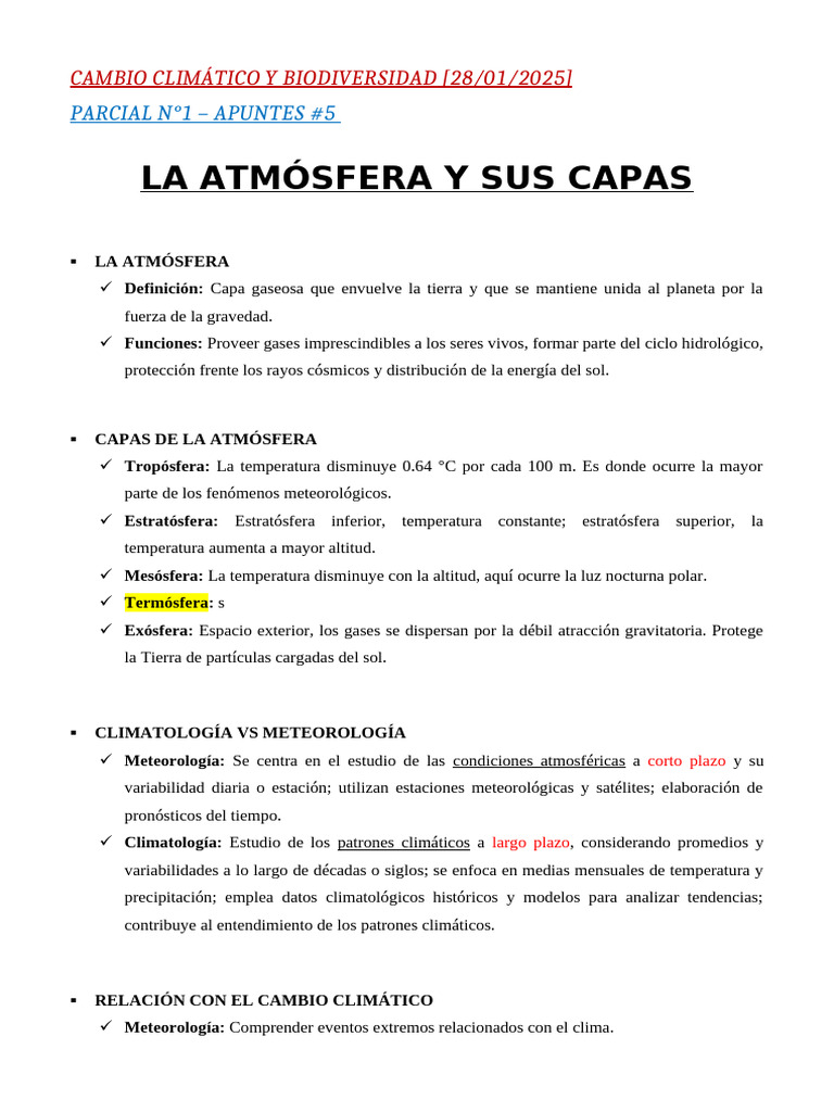 Capas de la Atmósfera y Climatología | PDF | Climatología | Clima