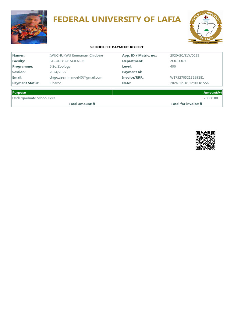 invoice school fees | PDF