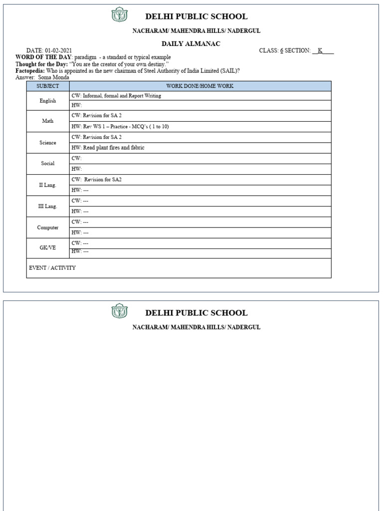 Almanac Page 1feb | PDF