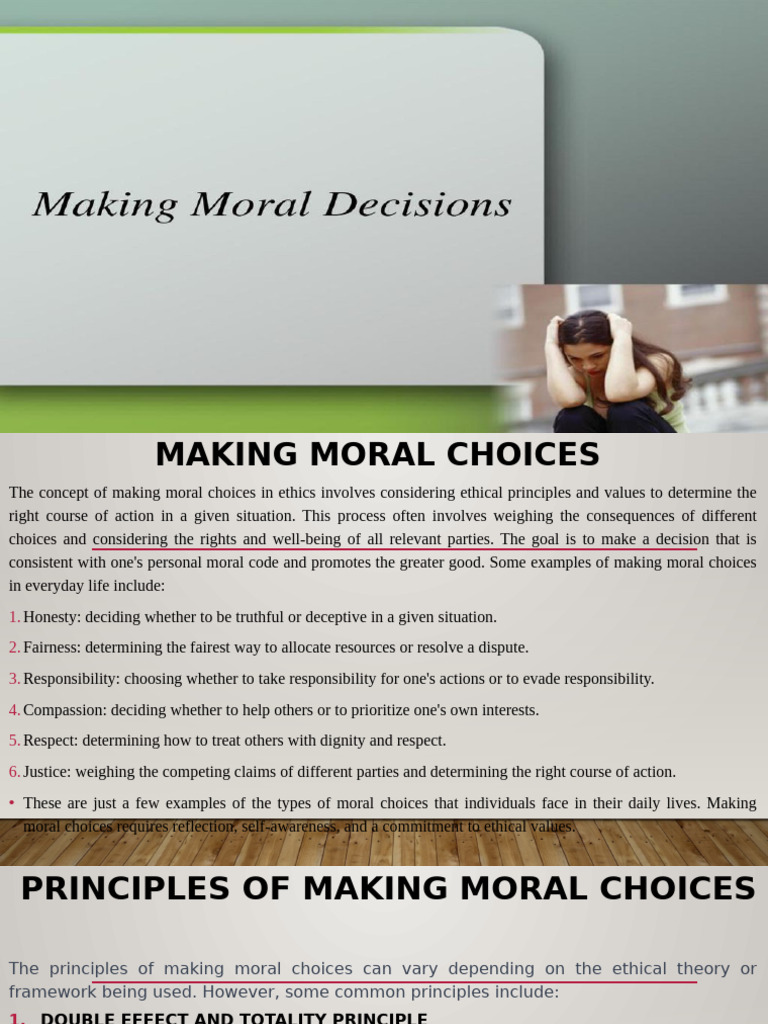 Making Moral Choices-3 | PDF | Utilitarianism | Love