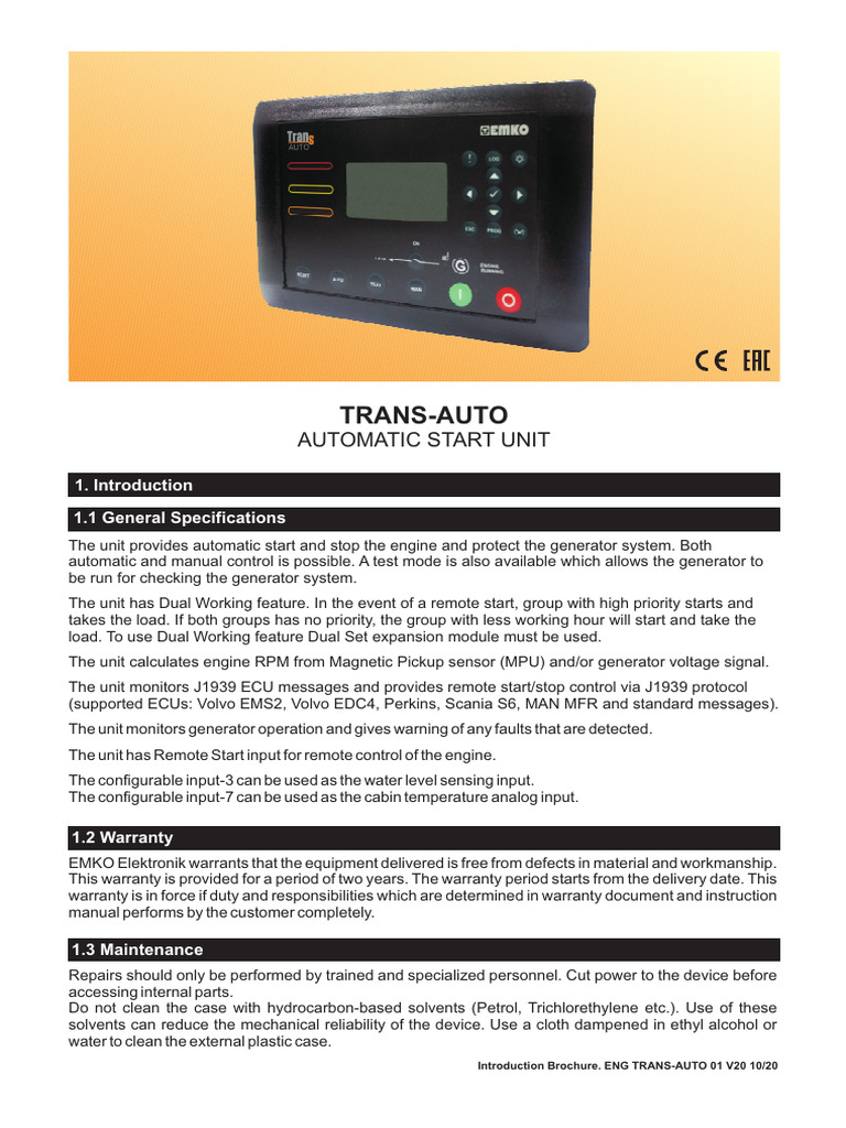 Trans-AUTO Datasheet | PDF | Mains Electricity | Electric Generator
