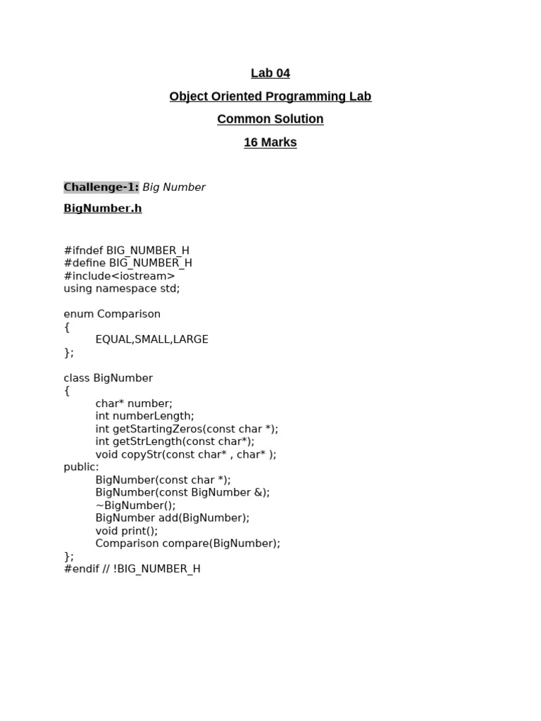 OOP Lab-04 Common Solution | PDF | Computer Programming | Software Engineering