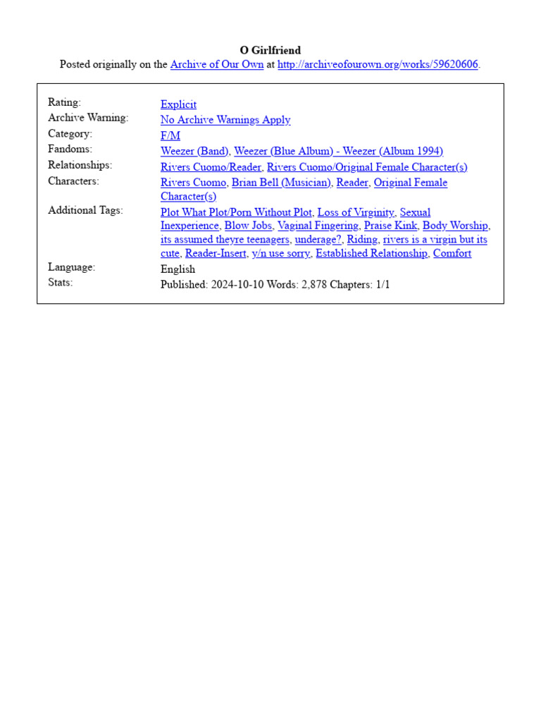 O_Girlfriend | PDF | Virginity | Intimate Relationships