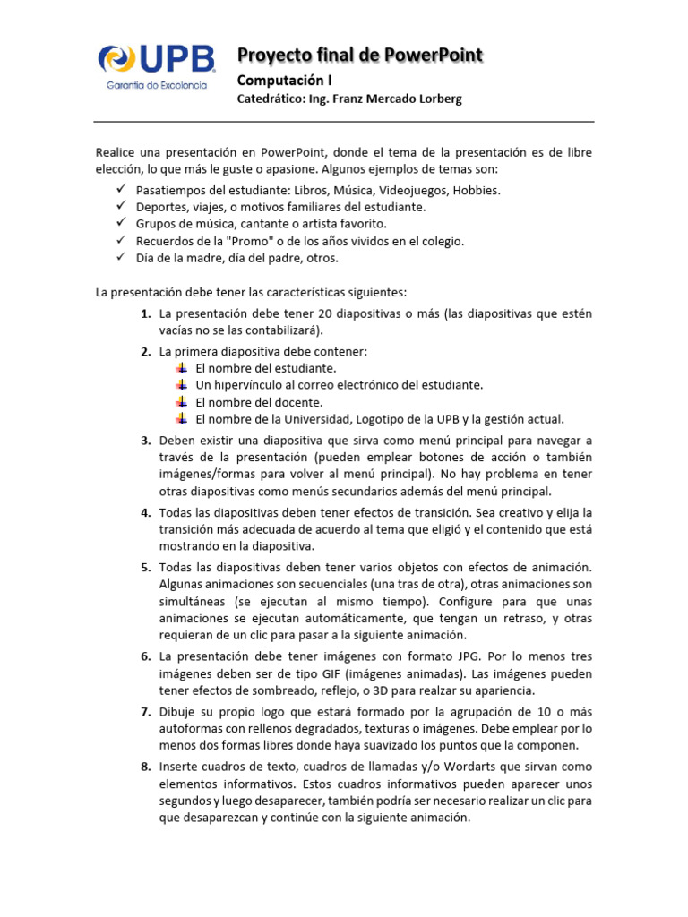 Proyecto_final_Powerpoint | PDF | Microsoft PowerPoint | Informática