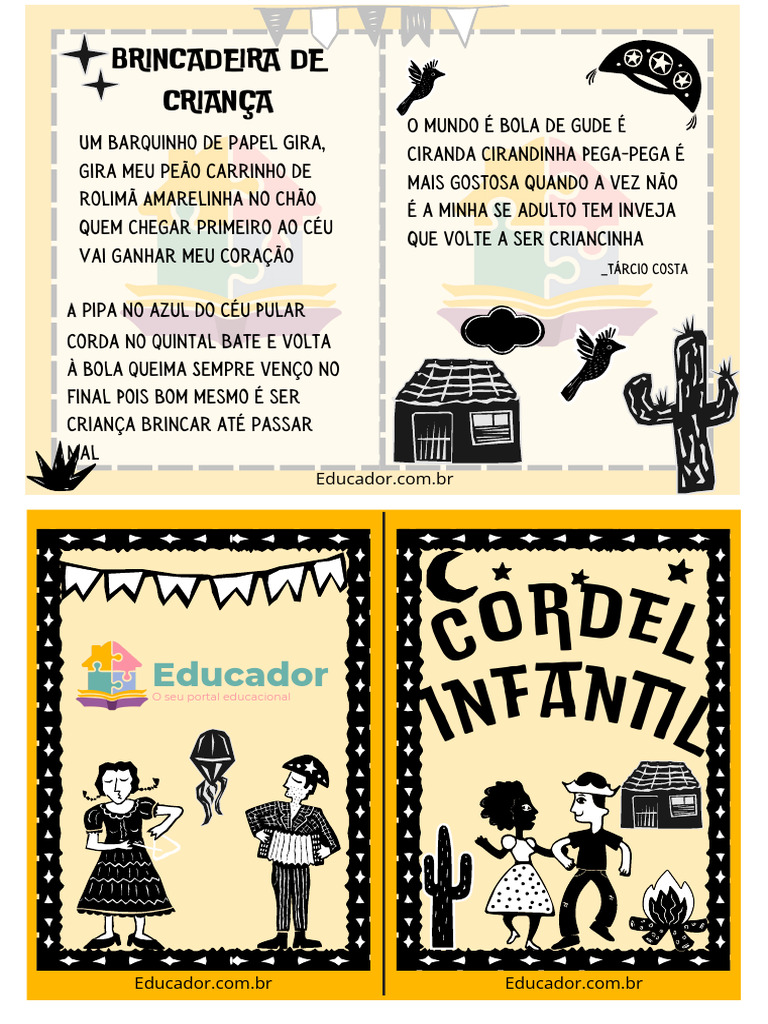Literatura de Cordel Infantil para Imprimir PDF | PDF