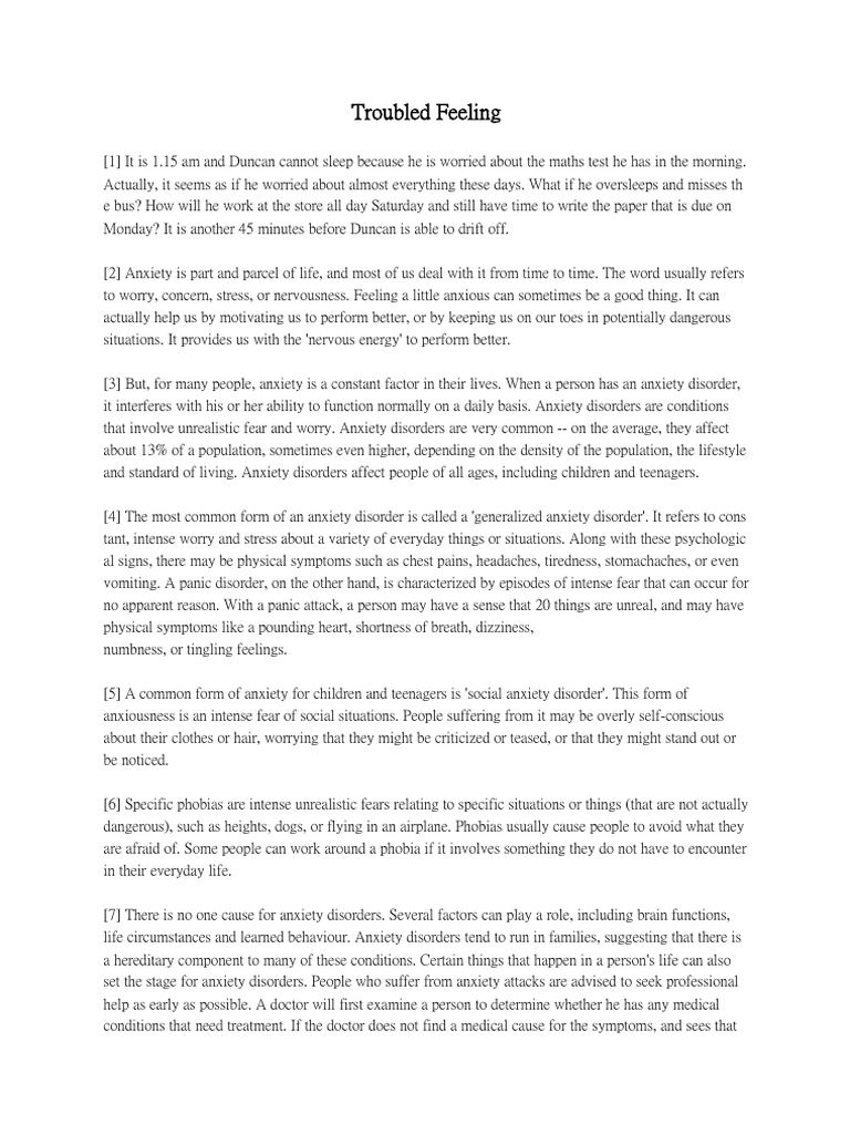 T1 Test 2 Seen Passages | PDF | Anxiety | Anxiety Disorder