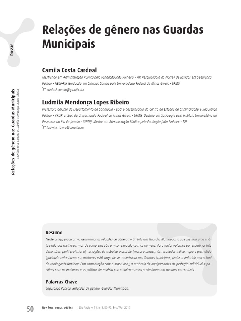 Relacoes_de_genero_nas_Guardas_Municipai (1) | PDF | Gênero | Estudos de Gênero