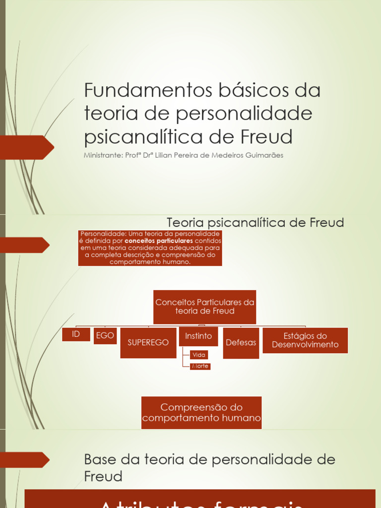 Teoria da Personalidade de Freud | PDF | Sigmund Freud | Psicanálise