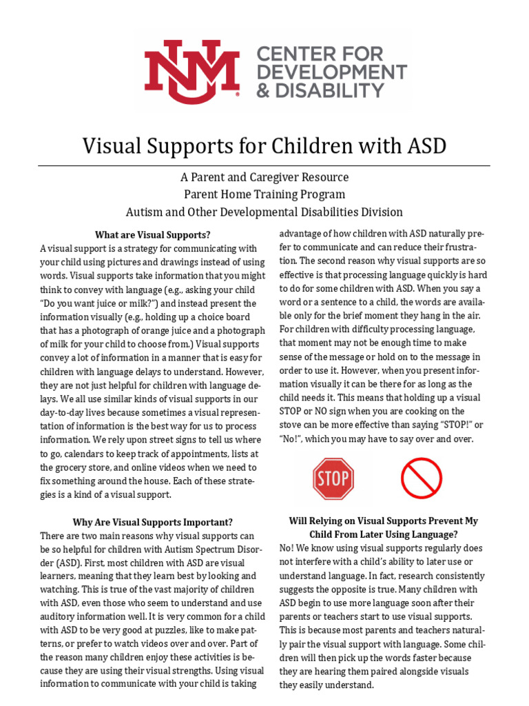 Visual Supports for Children With ASD | PDF | Autism | Reinforcement