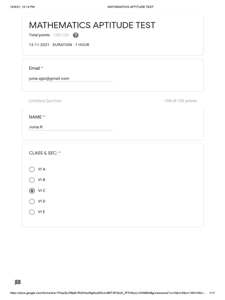 MATHEMATICS APTITUDE TEST 2 | PDF | Mathematical Notation ...