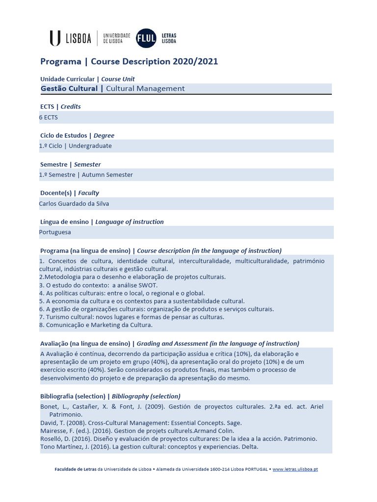 1sem GestaoCultural CGS | PDF