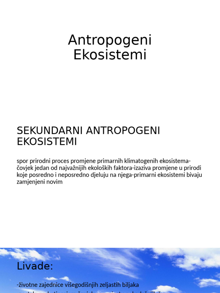 Antropogeni Ekosistemi | PDF