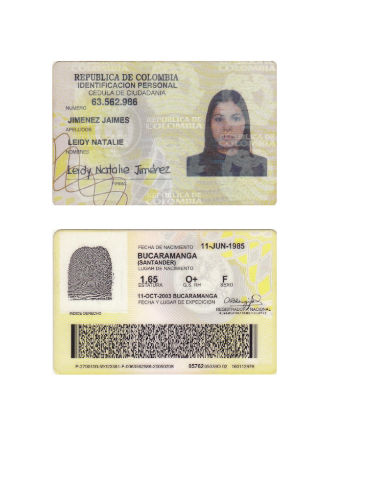 Cedula de Ciudadania | PDF