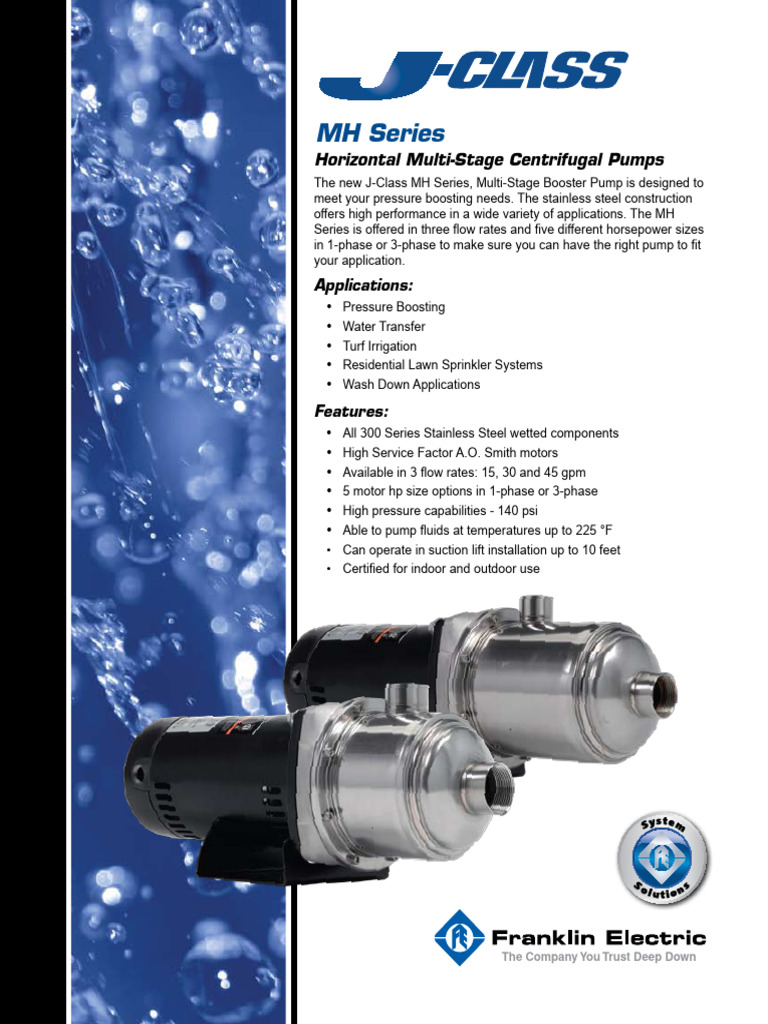 Brochure JClass Serie MH | PDF | Pump | Chemical Engineering