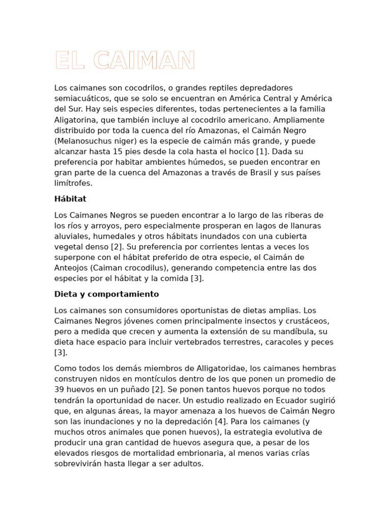 El Caiman | PDF | Caimán | Depredación