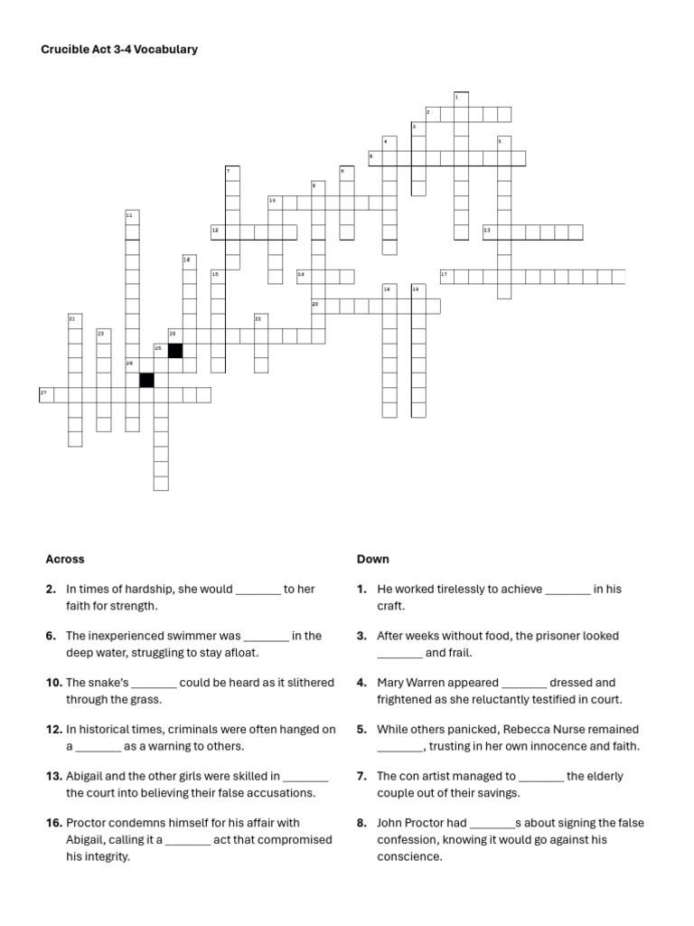 8 Crucible Act 3-4 Vocabulary | PDF