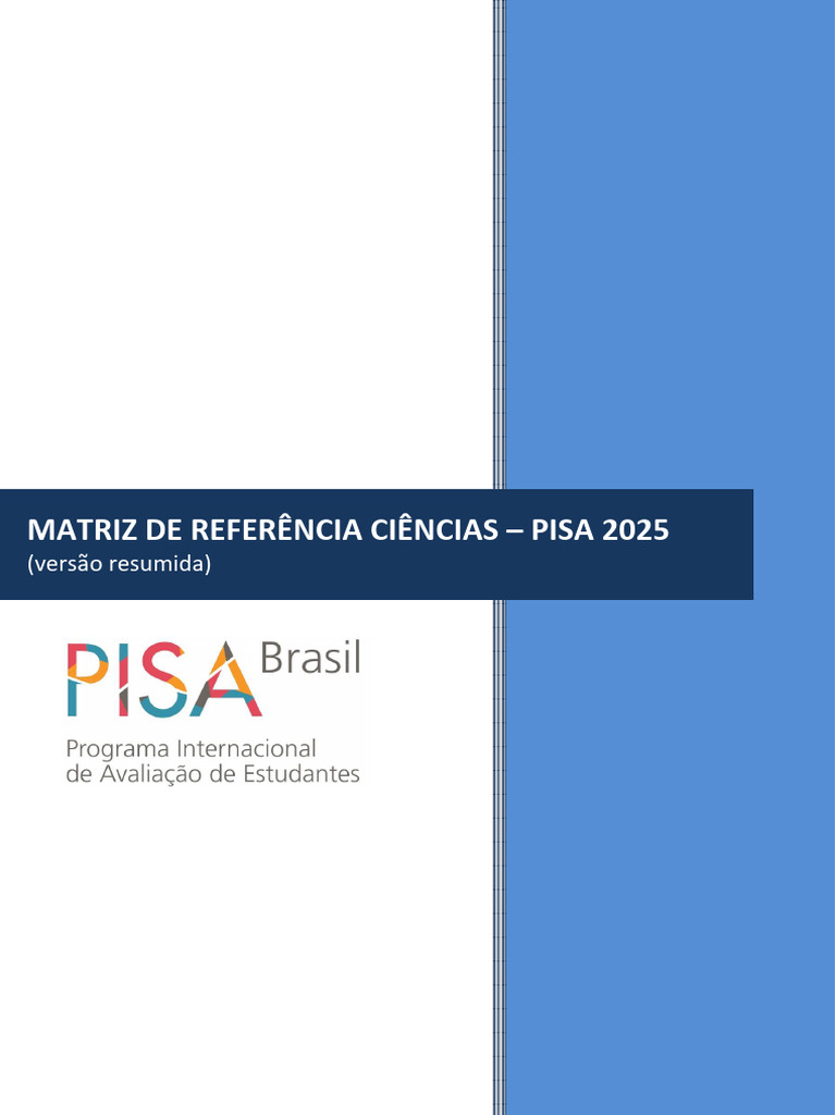 Pisa 2025 Matriz de Ciencias Versao Resumida | PDF | Science | Conhecimento
