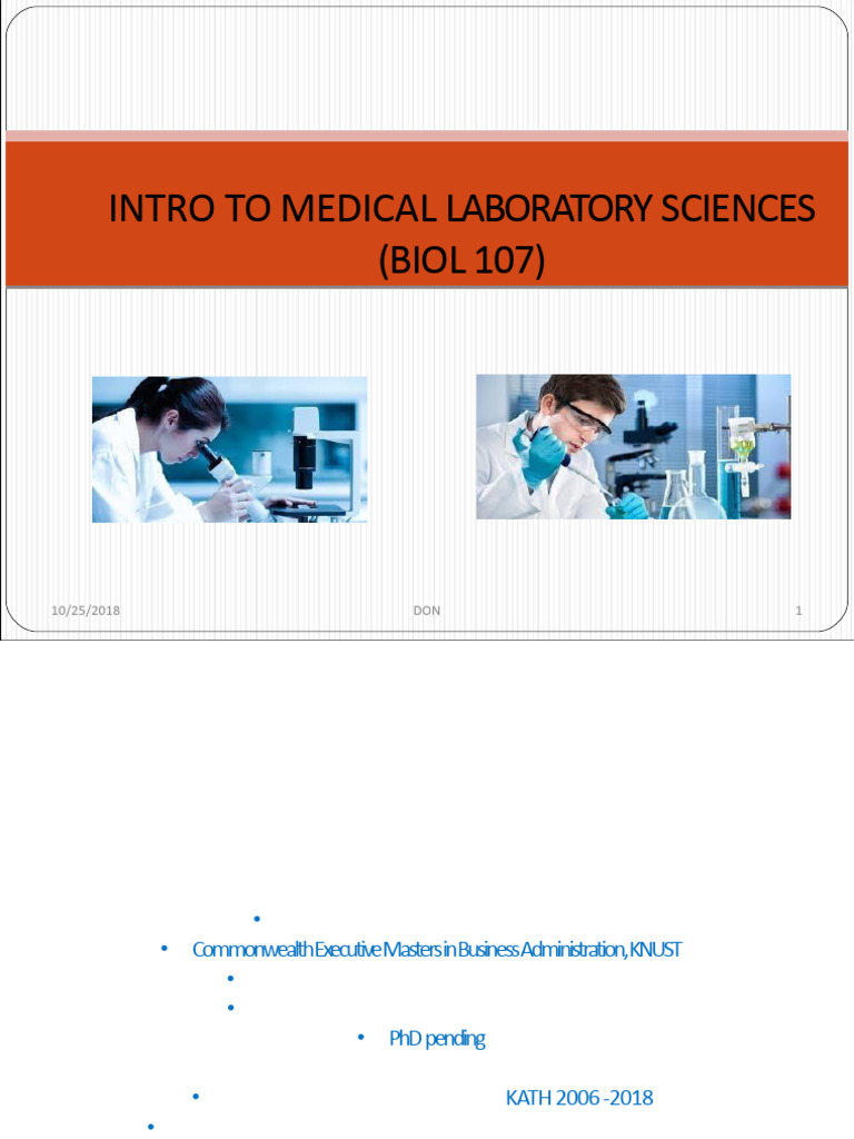 Intro To Medical Laboratory Science | PDF | Medical Diagnosis | Infection