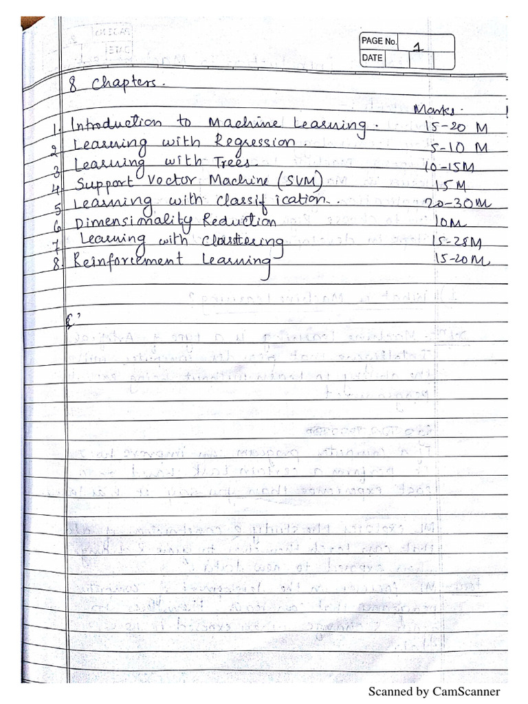 ML Handwritten Notes | PDF