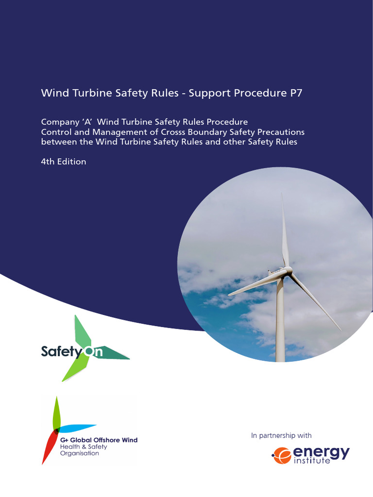 Wind Turbine Safety Rules - Support Procedure P7 - Cross-boundary safety | PDF