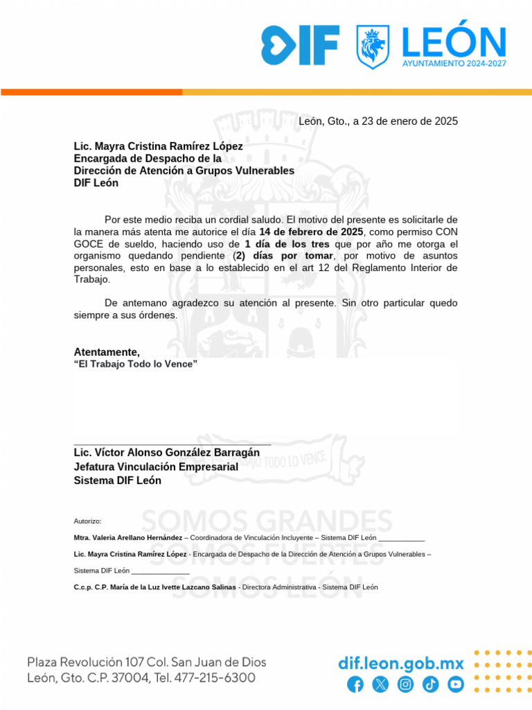 Formato Permiso Con Goce 2025 | PDF