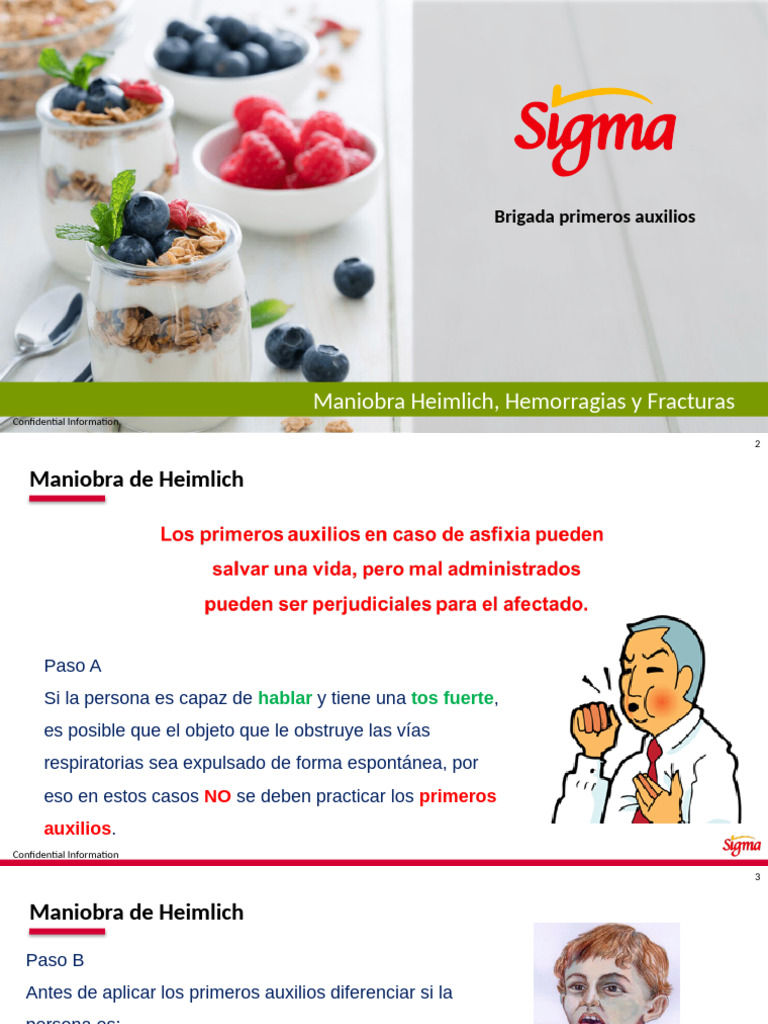 Brigada Primeros Auxilios, Heimlich, Hemorragias, Entablillado | PDF ...