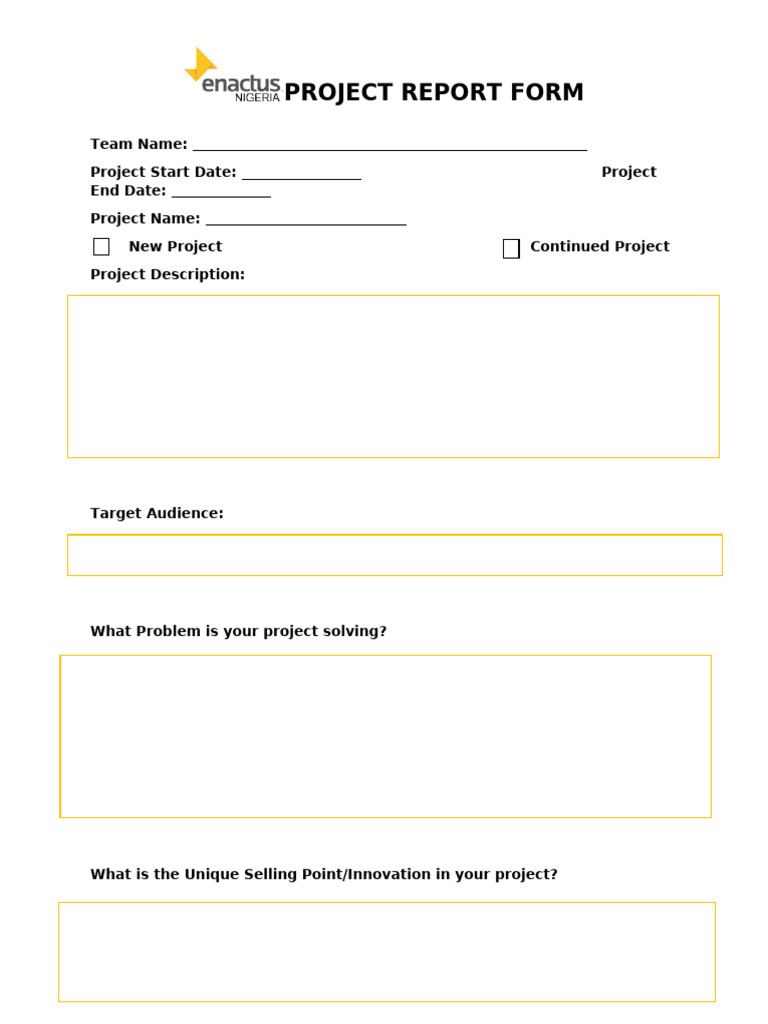 Project Report Form | PDF