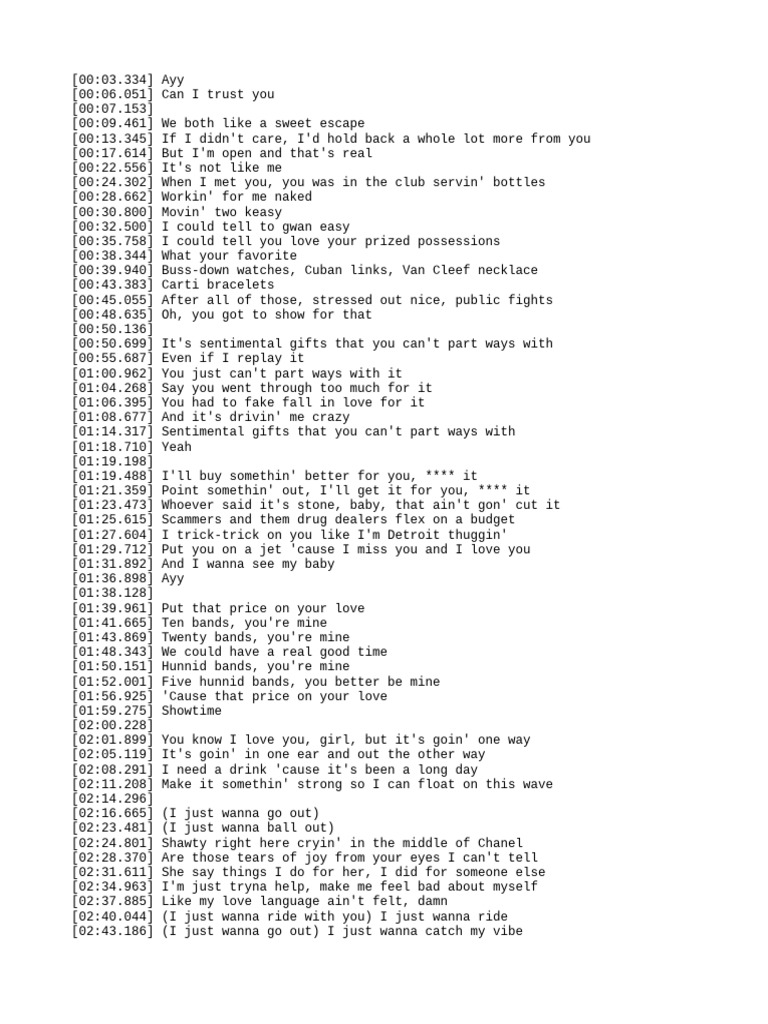 04 Drake - CRYING IN CHANEL - LRC | PDF