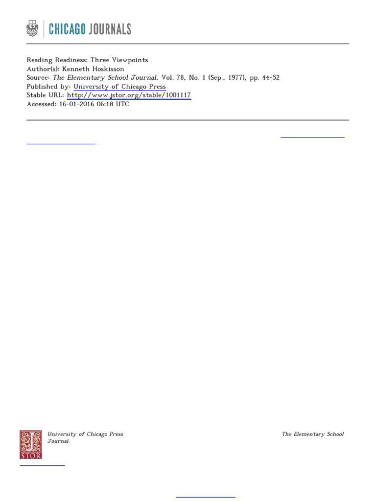Reading Readiness Three Viewpoints | PDF | Experience | Theory
