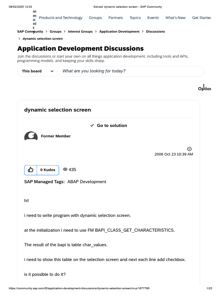 Solved - Dynamic Selection Screen - SAP Community | PDF | Parameter (Computer Programming ...